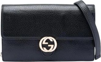 Gucci Pre-owned Interlocking G Dollar Wallet on Chain - Femme - Pre-owned - Noir - Taille: ONE Size