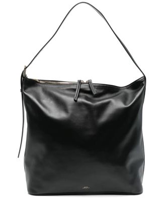 A.P.C. sac porté épaule en cuir - Noir