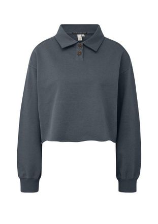 QS by s.Oliver Sweatshirt Sweatshirt Cropped Polo-Sweatshirt