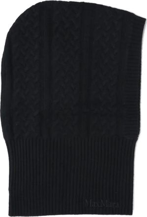 Max Mara cagoule côtelée en cachemire - Noir