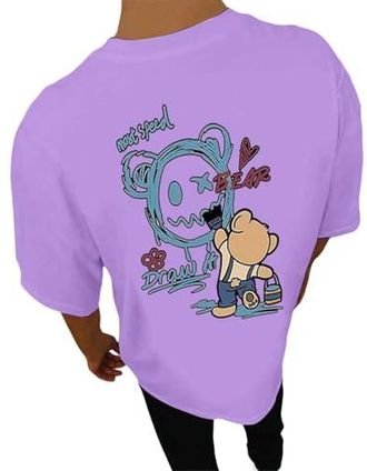 Generic T-shirt pour homme - Dos imprim&eacute; - T-shirt d&eacute;t&eacute; &agrave; manches courtes - T-shirt tendance - Style r&eacute;tro - Chemise d&eacute;contract&eacute;e pour gar&ccedil;on - Col rond - Gra