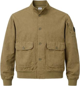 C.P. Company C.p. Company, Homme, Vestes, Vert, Taille: M Surchemise en coton et lin