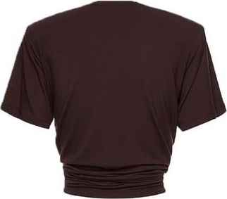 Magda Butrym T-shirt cintr&eacute; nou&eacute; en coton m&eacute;lang&eacute;