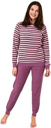Normann Pyjama élégant en tissu éponge pour femme avec poignets à rayures - 291 201 13 572, baie, 42