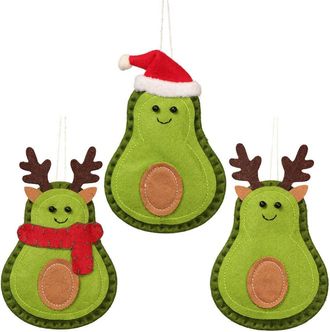 BESPORTBLE 3 x Weihnachtsbaum-Ornamente, Vlies-Avocado, Weihnachtsbaum-Dekoration f&uuml;r Weihnachten, Urlaub, Party, Zubeh&ouml;r, Basteln, Ornamente