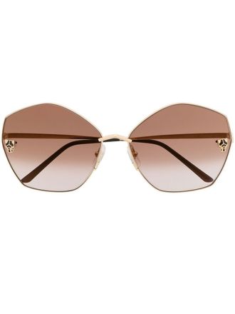 Cartier lunettes de soleil &agrave; plaque Panth&egrave;re signature - Or
