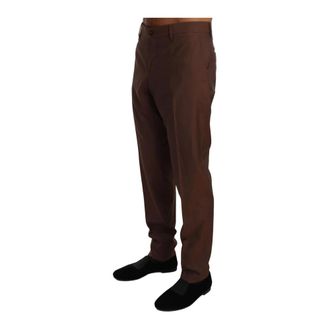Dolce & Gabbana Pantalon de costume en laine coupe classique - Homme - Pantalons - Brun - Taille: 2XL