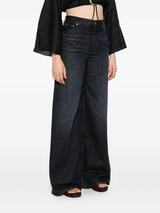 Chlo&eacute; Wide-Leg High-Waist Jeans - Black