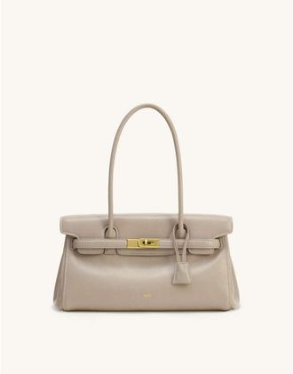 JW PEI Yara Tote aus grauem Apricot-Kunstwildleder