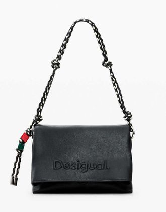 Desigual Mittelgro&szlig;e Tasche in Schwarz mit Logoanh&auml;nger