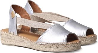 Toni Pons Damen Espadrille aus Leder - ETNA - Silver, 37 EU
