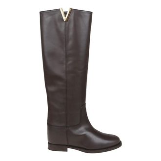 Via Roma 15 Braune Stiefeletten mit Innenkeil - - Shoes - Damen - Braun - 39 EU