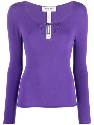 Blugirl pull &agrave; fermeture nou&eacute;e sur le devant - Violet