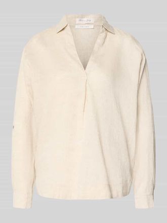 Christian Berg Regular Fit Leinenbluse mit V-Ausschnitt