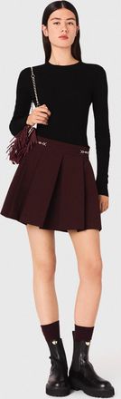 Maje Jupe Courte Plissée - Rouge - Maje