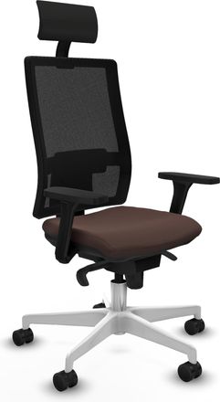 Piqueras y Crespo B&uuml;rostuhl mit 3D-Armen, h&ouml;henverstellbarer Lendenwirbelst&uuml;tze und festem Kopfteil, ausgestattet mit Sincro 5 Positionen und injiziertem Schaumstoff, S