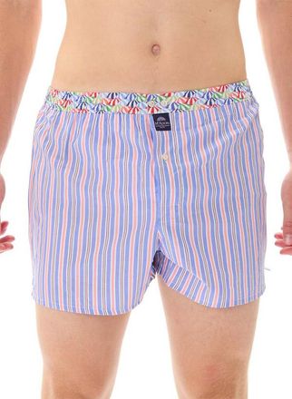 MC Alson Herren Boxershorts blau Reine Baumwolle Gestreift