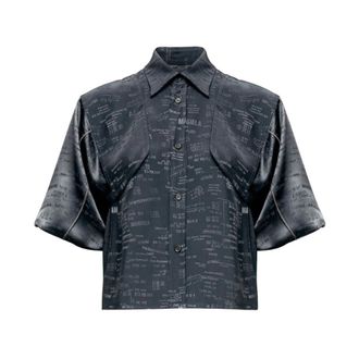 Maison Margiela Jacquard Hemd mit Wandlungsfunktion - - Blouses & Shirts - Damen - Grau - S