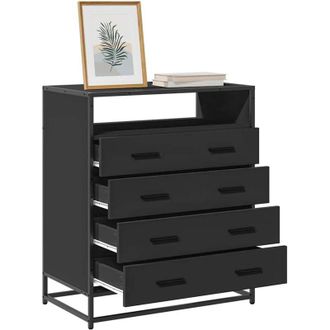 vidaXL Schubladenschrank Schwarz 70x41x83,5 cm Holzwerkstoff - Vidaxl