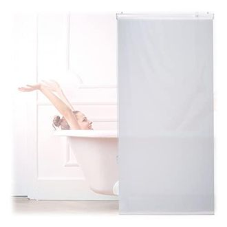 Relaxdays Store de baignoire, 80x240 cm, rideau de douche hydrofuge, plafond & fen&ecirc;tre, pare-bain, salle de bain, blanc