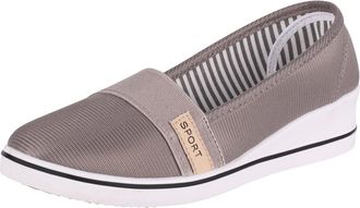 Elara Damen Ballerina Pumps mit Keilabsatz Chunkyrayan 483 Dk.Grey-39