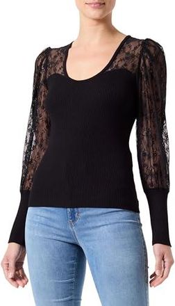 Morgan Pull manches longues en dentelle Noir S