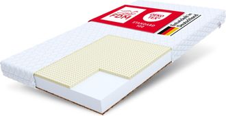 FDM PIKOLO Schaumstoffmatratze 80 x 160 cm Kindermatratze Härtegrad H2/H4 (Mittelweich/Hart) 11 cm Höhe Latex Kokos Matratze Hochelastischer HR Komfortsch