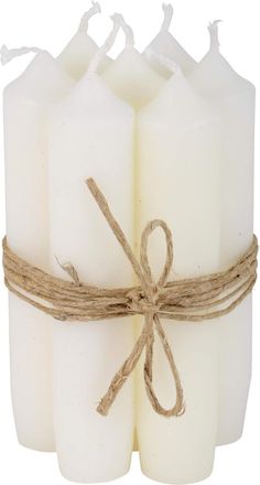 Ib Laursen Stabkerzen Kurze Kerzen - Weiß - Brenndauer: 4,5 Stunden - 6er Set