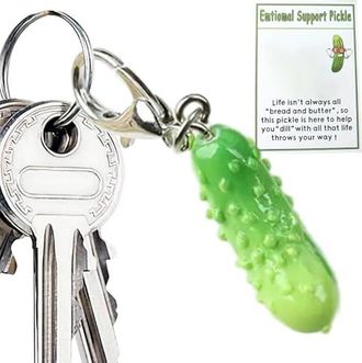Generic Breloque pour sac de cornichons, breloque de cornichon pour sac - D&eacute;coration de porte-cl&eacute;s de concombre | Accessoire de sac positif, d&eacute;coration de cl&eacute;