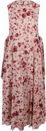 Max Mara Femme, Robes, Rose, Taille: 36 FR Robe en tissu ramie avec liens lat&eacute;raux