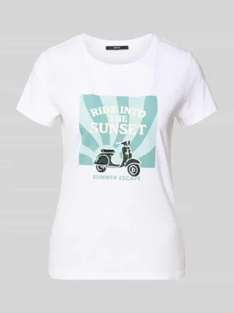 Zero T-Shirt mit Motiv-Print und Rundhalsausschnitt