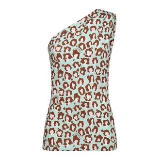 La DoubleJ Disco Bedrucktes One-Shoulder-Top - - Tops - Damen - Mehrfarbig - M