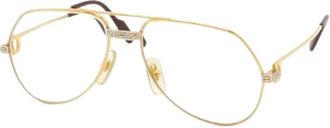 Cartier Monture de lunettes Pre-owned Santos Double Pont - Femme - Pre-owned - Jaune - Taille: ONE Size