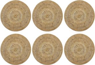 Butlers 6er Set Platztset rund 38cm aus Seegras doppelseitig -Ronda- abwaschbares Tischset für den gedeckten Tisch | Platzdeckchen schmutzabweisende Tischmatt