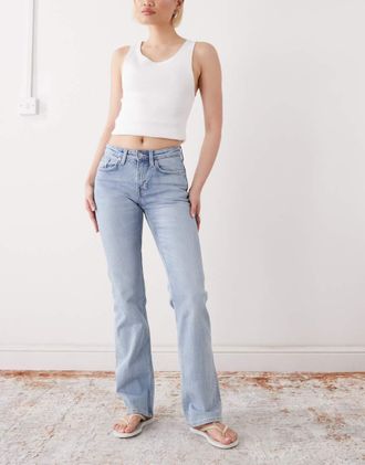 Weekday Puissance - Jean bootcut slim - Bleu clair d&eacute;lav&eacute;