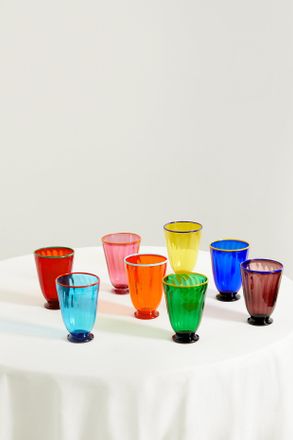 La DoubleJ Set De Huit Verres Multicolores Rainbow - Orange