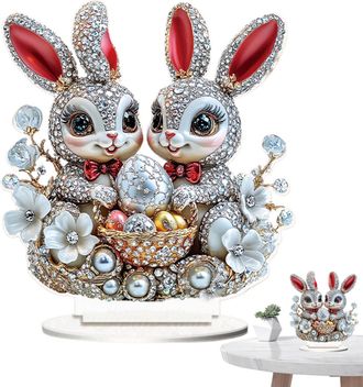 Generic Sammlung Osterhasenstatue Osterhasenfigur, Osterhasenfigur f&uuml;r Tisch, Desktop-Dekorationen 2D Acryl Kaninchenmodell, Statuen Kaninchen Ornament Tischd