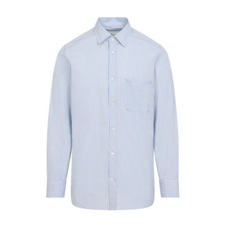 Maison Margiela Homme, Chemises, Bleu, Taille: L Chemise en coton ray&eacute;