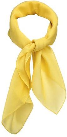 TigerTie Foulard en mousseline fine pour femme - Couleur unie - Dimensions : 58 x 58 cm, jaune, Taille Unique