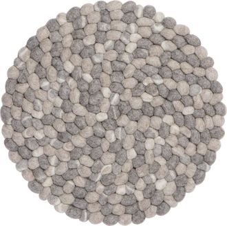 myfelt Ernie Sitzauflage, Wolle, Kieselsteinoptik Grau, &Oslash; 36 cm