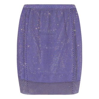 Santa Brands Minirock mit Strasssteinen und Netzstoff - - Skirts - Damen - Lila - XS