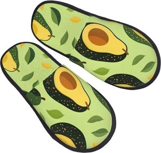 Generic Avocat Tropical &Agrave; Feuilles Vertes D&Eacute;t&eacute; Unisexe Slippers Chaud Pantoufles Antid&eacute;rapantes Chaussures De Maison Pour Hiver Ext&eacute;rieur Automne L