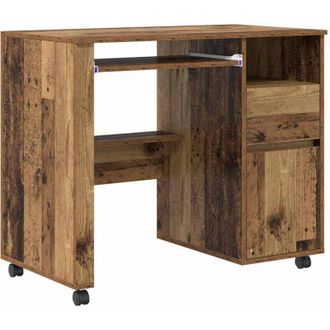 vidaXL Bureau avec roulettes avec tiroir Bois Ancien 91 x 50 x 77 cm vidaXL
