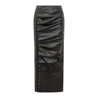 Rotate Midi-Lederrock - - Skirts - Damen - Schwarzk - L