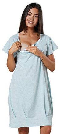 Happy Mama Nuisette dallaitement maternit&eacute; - Boutons sur Devant Peau &agrave; Peau 1344 (Vert Cendr&eacute;, 44-46, 2XL)