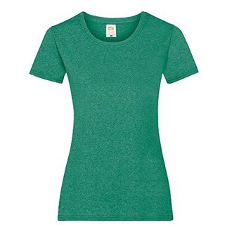 Fruit Of The Loom T-Shirt à Manches Courtes - Femme (2XL, Vert rétro chiné)