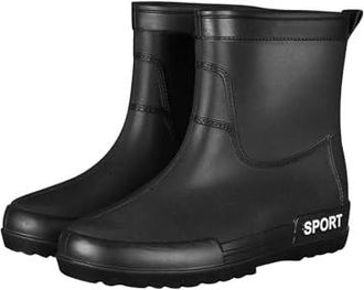 Generic Bottes en caoutchouc imperm&eacute;ables pour homme, hautes bottes de pluie antid&eacute;rapantes pour homme, coupe large, semelle antid&eacute;rapante, PVC l&eacute;ger et durab