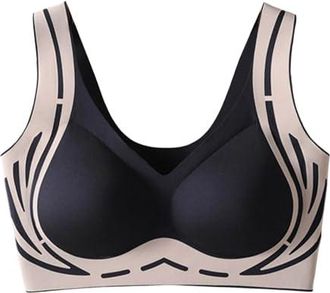 Generic Soutien Gorge Invisible Soutien Gorge sans Armature Brassiere Femme sans Armature De Classique &Eacute;paulettes Transparentes sans Dos Ni Mousse Bretelles C