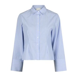 Neo Noir Hellblaue Gestreifte Bluse - - Blouses & Shirts - Damen - Blau - S