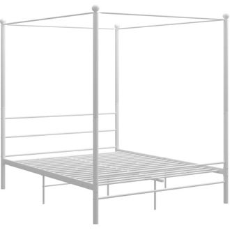 vidaXL Himmelbett Wei&szlig; Metall 160x200 cm Vidaxl